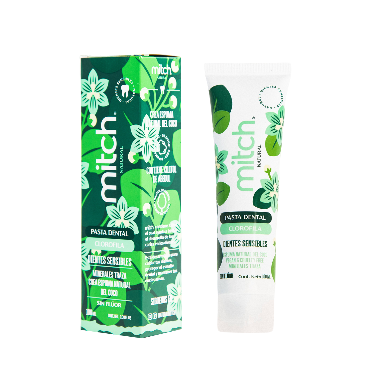 Mitch Pasta Dental Natural de Clorofila 100ml Sin Flúor – Natural Mitch